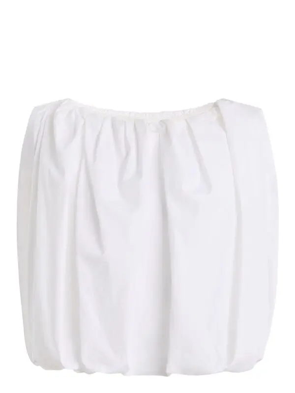 Co Bubble Cotton Poplin Top - White