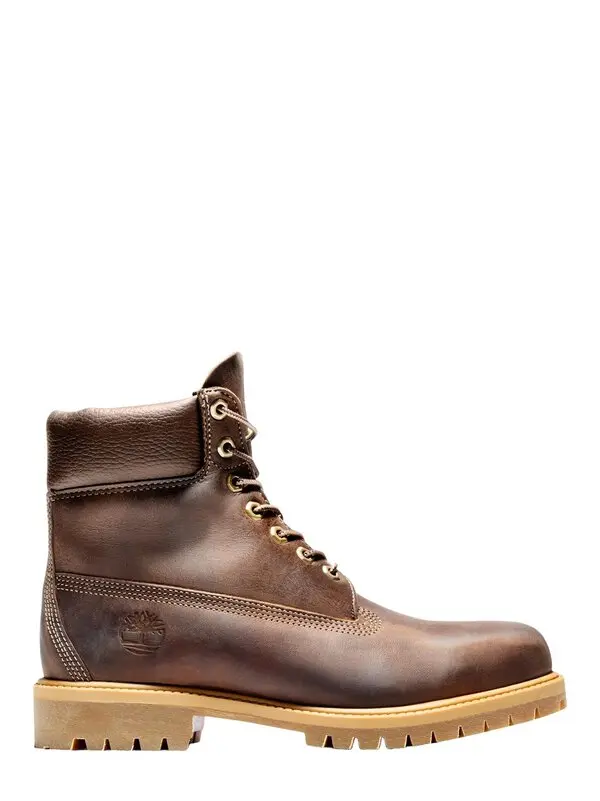 Timberland Premium 6-inch Distressed-effect Leather Lace-up Boots - Brown