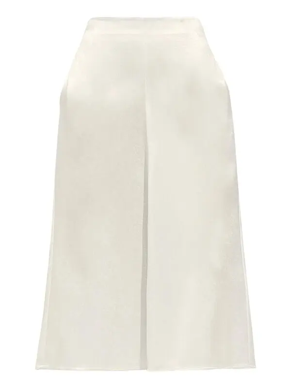Bottega Veneta Satin Midi Slip Skirt - White