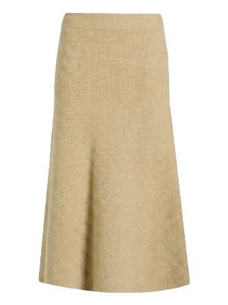 Fabiana Filippi Ribbed Knit Flared Midi Skirt - Beige