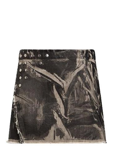Rick Owens Denim Wrap Skirt - Grey
