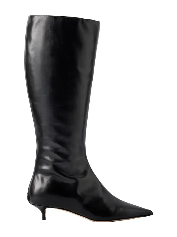 JIMMY CHOO Leather Knee High Boots - Black