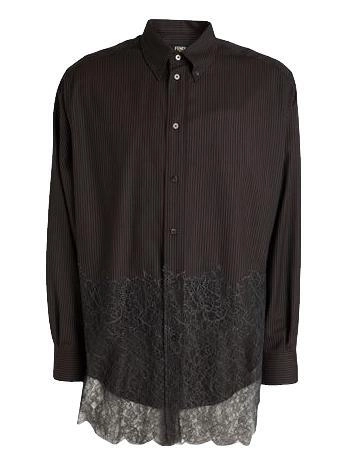 Fendi Shirt Dark Size Wool - Brown