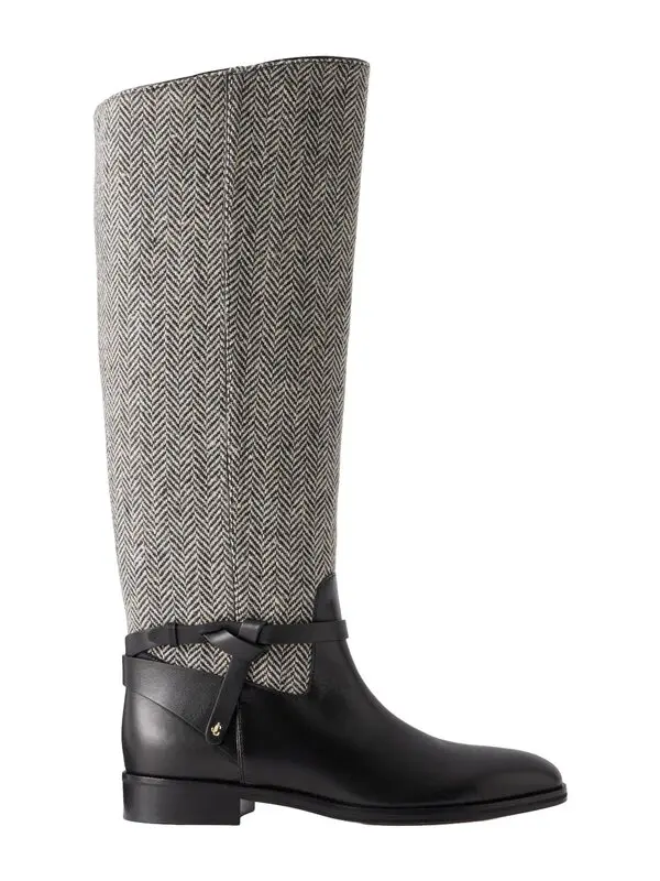 JIMMY CHOO Lawton Knee High Boots - Black