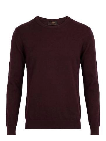 MOORER Cashmere & Mohair Wool Crewneck Sweater - Red