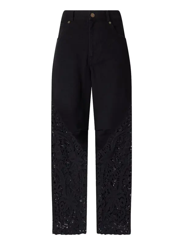 Sea Shiloh Embroidered Barrel-leg Jeans - Black