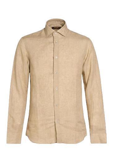 MOORER Shirt Sand Size Linen - Beige