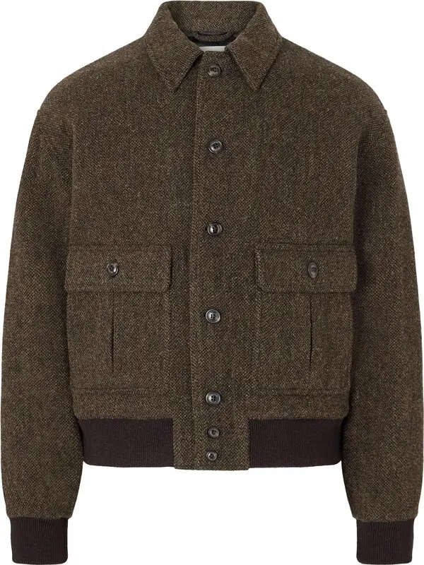 VALSTAR Colin Virgin Wool Bomber Jacket - Brown