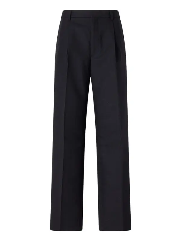 Auralee Wool And Cotton-blend Straight-leg Pants - Black