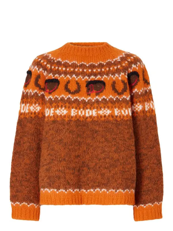 BODE Fair Isle Alpaca-blend Sweatshirt - Red