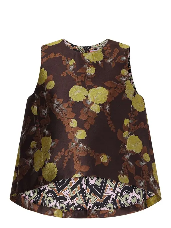La DoubleJ La Scala Jacquard Top - Brown