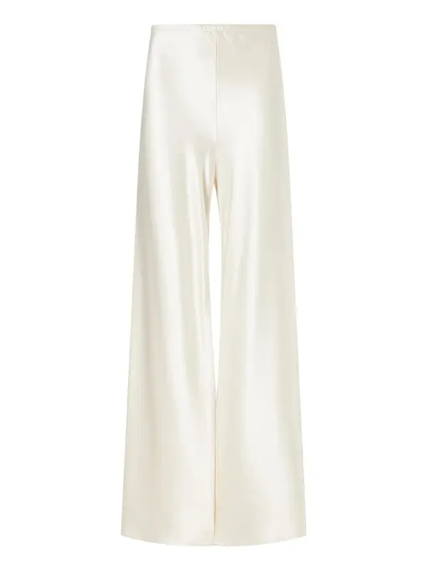 LESET Barb Draped Wide-leg Pants - Neutrals