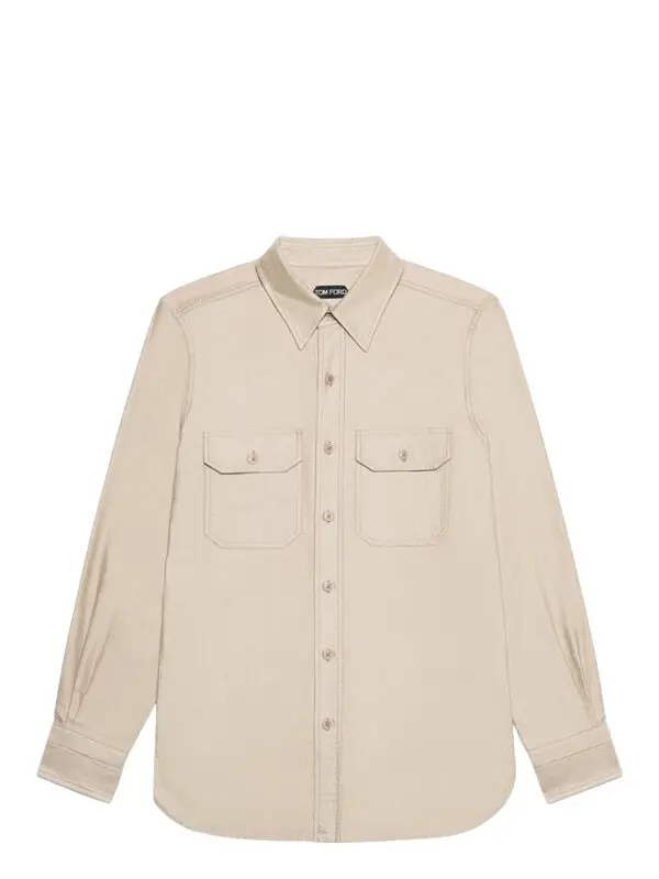 TOM FORD Military Patch-pocket Shirt - Hazel