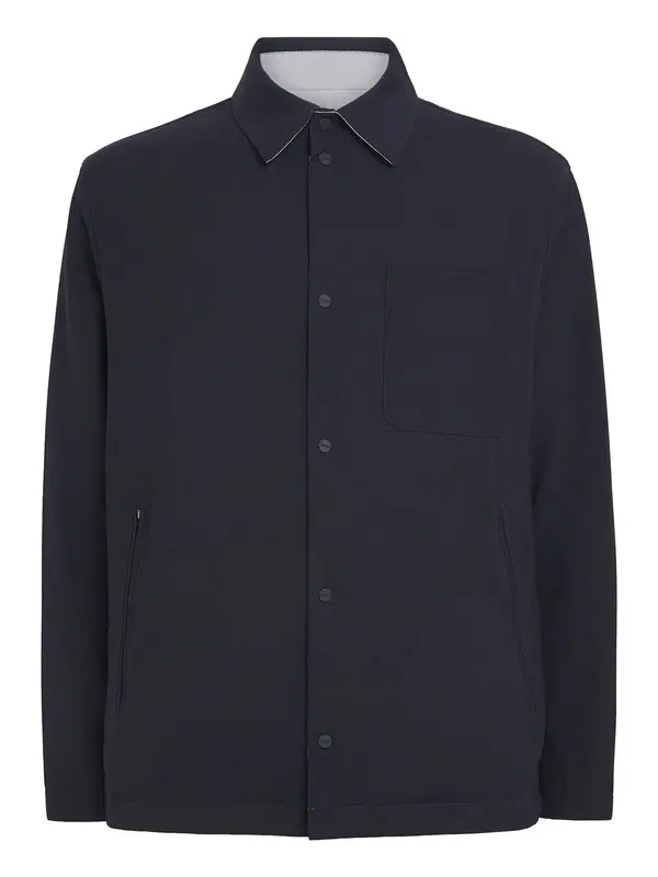 Herno Reversible Padded Shacket - Navy