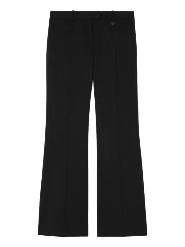 Burberry Wool Blend Tailored Flare Trousers - Black