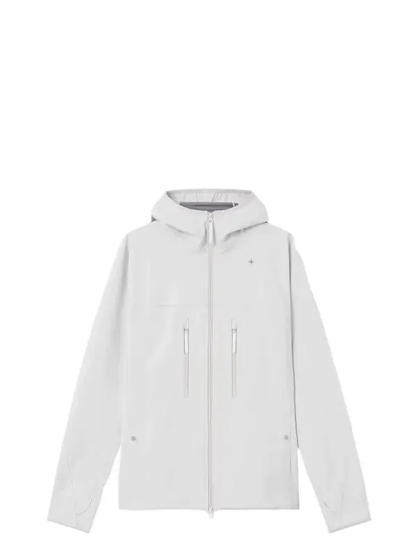 Stone Island Oversized Zip-up Hooded Sweatshirt - Plaster
