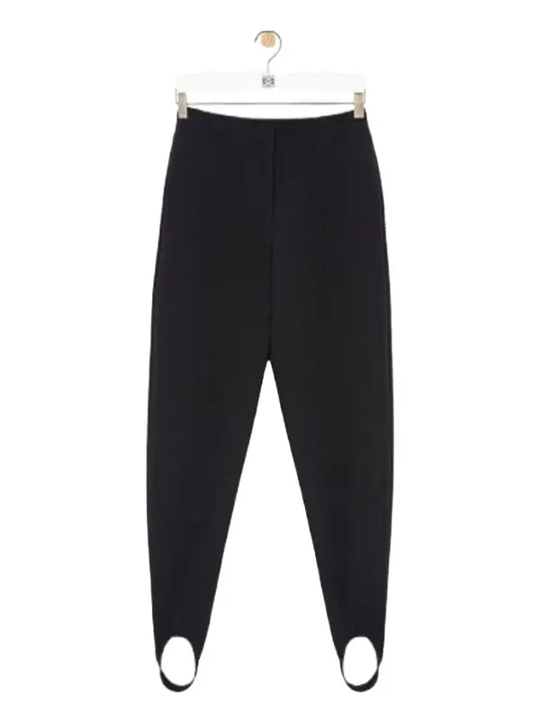 Loewe Stirrup Trousers In Stretch Wool Blend - Black