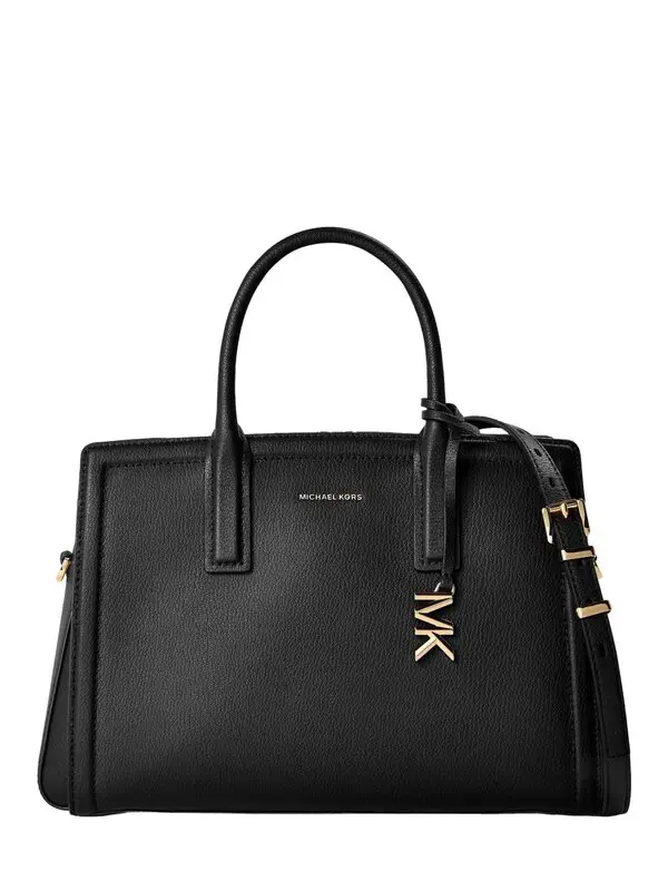 Michael Kors Grained Leather Satchel Bag - Black