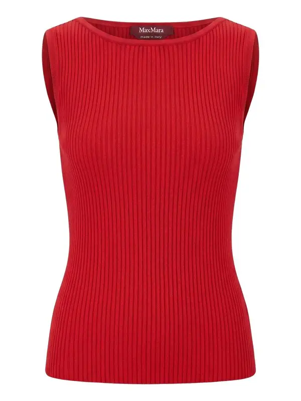 Max Mara Sleeveless Knit Top - Red