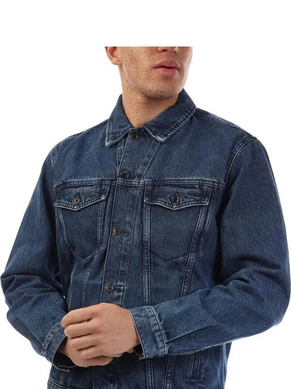 Hugo Boss Pointed Collar Denim Jacket - Blue