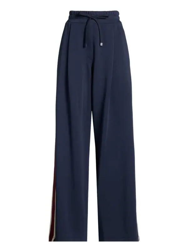 Max Mara Wide Leg Sweatpants With Side Stripes - Blue