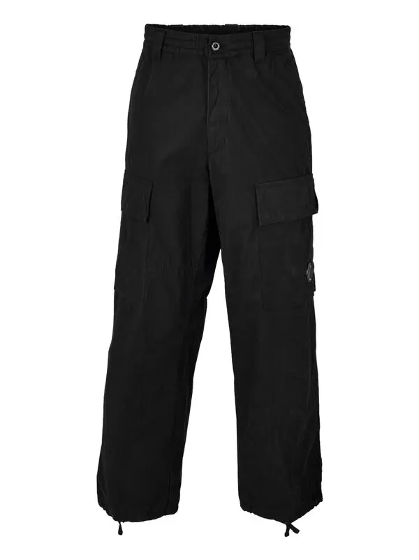 C.P. COMPANY Cargo Trousers With Drawstring Hems - Black