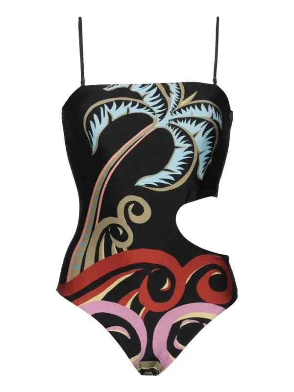 Farm Rio Stretch Top With Removable Padding And Adjustable Straps - Black
