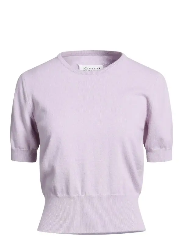 MAISON MARGIELA Short Sleeve Knit Top - Purple