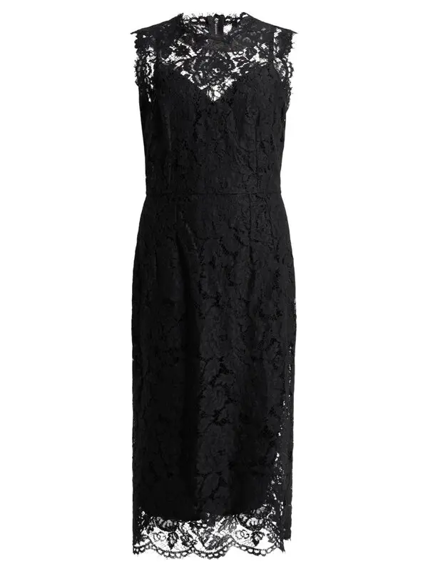 Dolce & Gabbana Sleeveless Lace Sheath Dress - Black