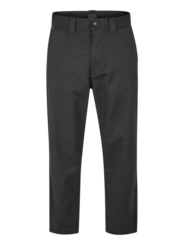 Hugo Boss Solid Color Twill Casual Trousers - Black