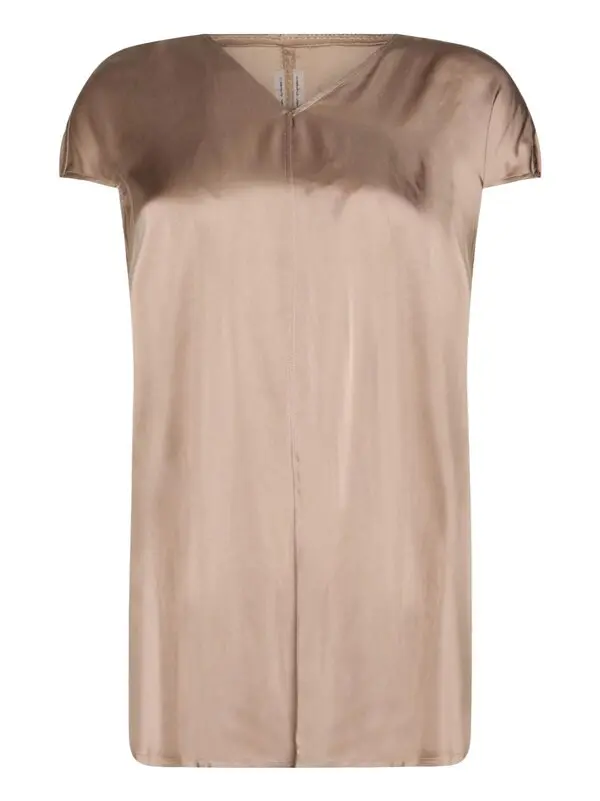 Rick Owens Short-sleeve V-neck Satin Top - No