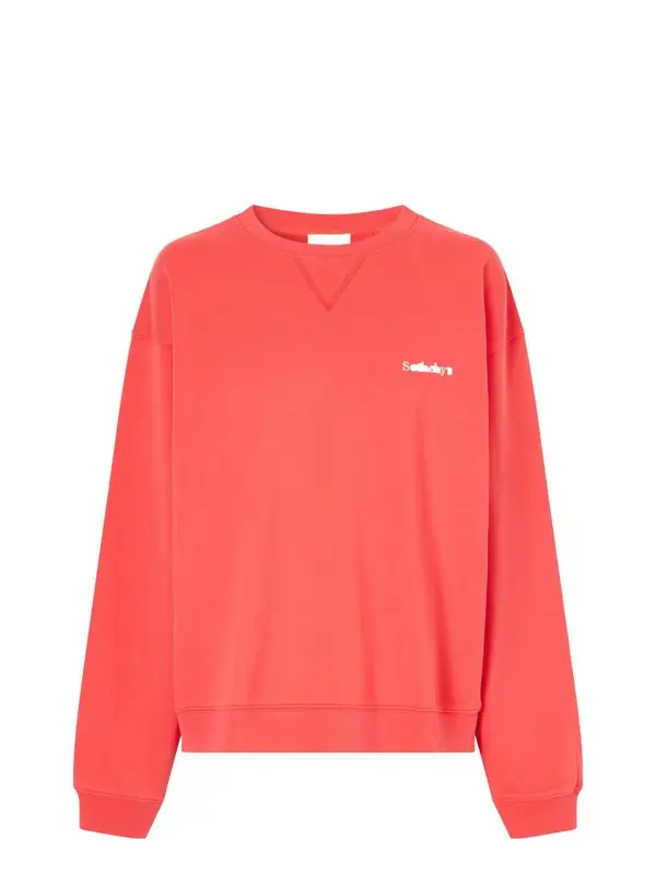 FRAME Logo Embroidered Cotton-jersey Sweatshirt - No