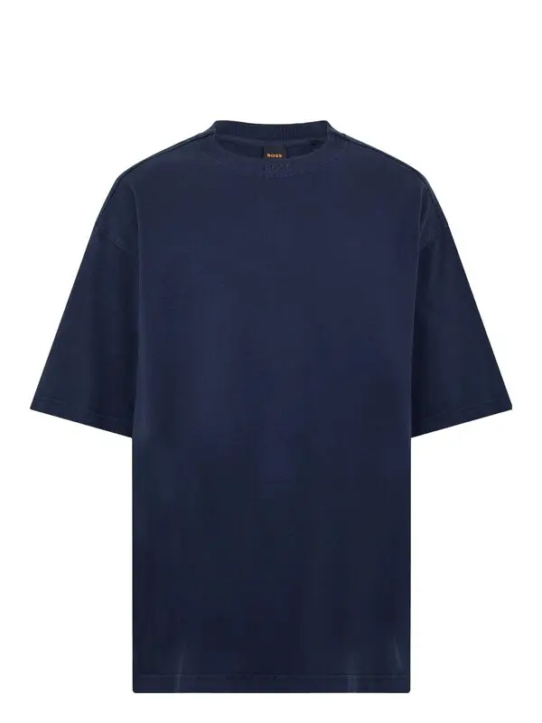 Hugo Boss Relaxedfit Crewneck Midsleeve Tshirt - Blue