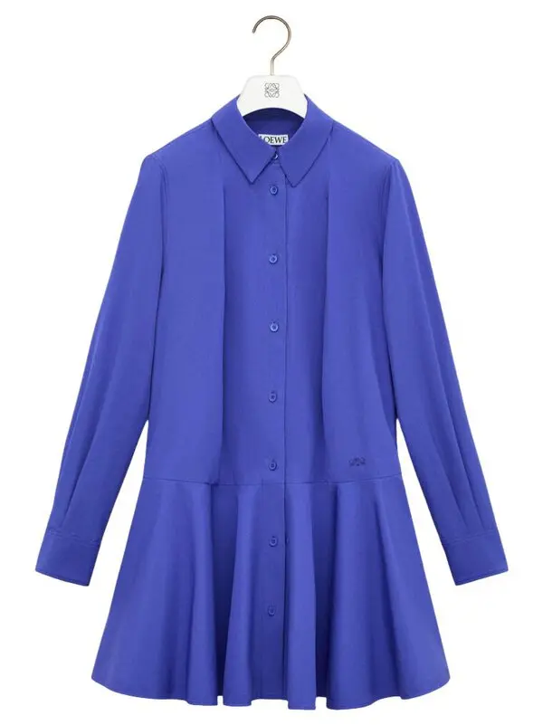 Loewe Shirt Dress With Peplum Silhouette - Blue