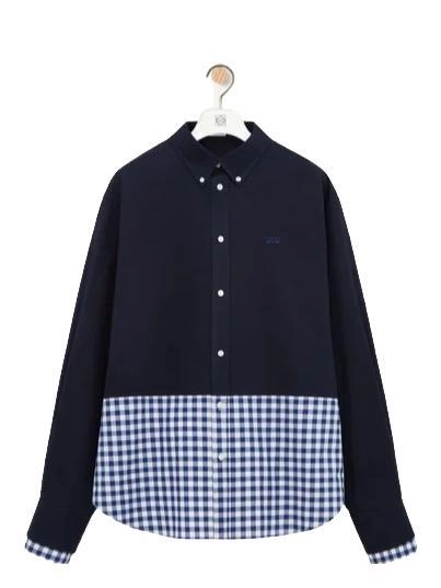 Loewe Shirt In Cotton Twill And Poplin - Navy Blue