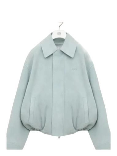 Loewe Suede Lambskin Drawstring Jacket - Blue-grey