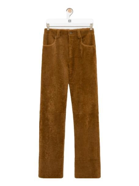 Loewe Shearling Corduroy Trousers - Camel