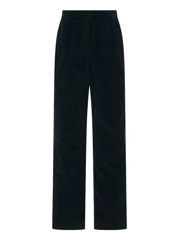 THE ROW Adler Mid-rise Velvet Corduroy Pants - Black