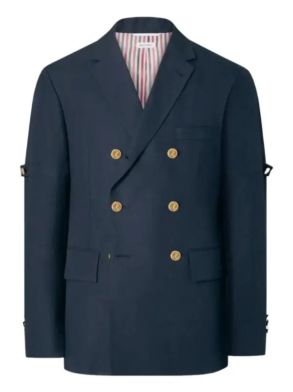Thom Browne University Stripe Unconstructed Sportcoat - Blue