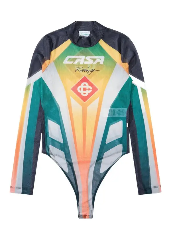 Casablanca Printed Mesh Bodysuit - No