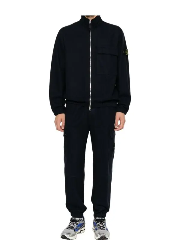 Stone Island Logo-patch Zip-up Jacket - Blue