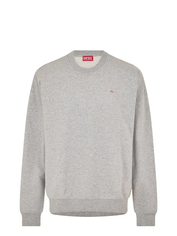 DIESEL® Crewneck Sweatshirt With Oval D Patch - Gray