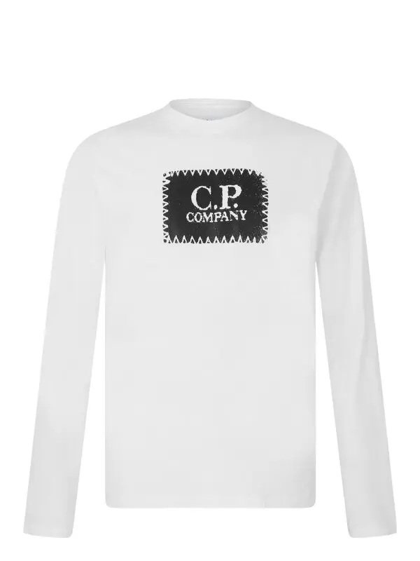 C.P. COMPANY Cotton Long Sleeve Crew Neck T-shirt - White