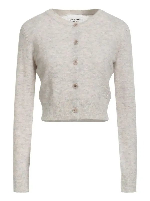 Isabel Marant Étoile Cropped Cardigan With Buttons And Logo - Grey