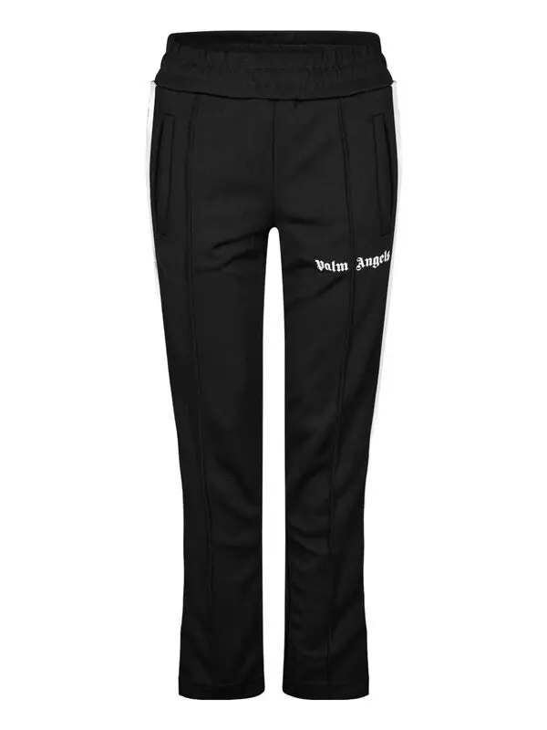 Palm Angels Elasticated Waist Jogging Bottoms With Signature Lettering - Black