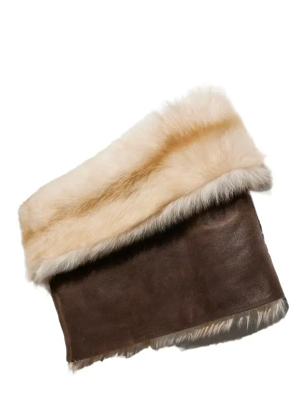 Gucci Shearling Cape - Brown