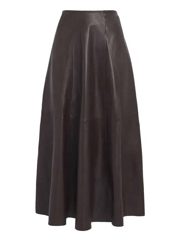 ARMA Lambskin Eleni Maxi Skirt - Brown