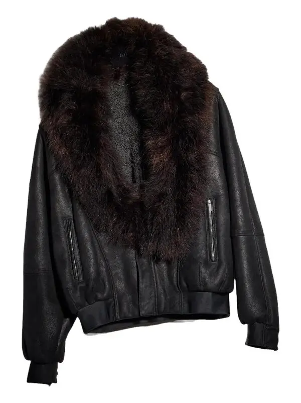 Gucci Fuzzy Collar Bomber Jacket - Black