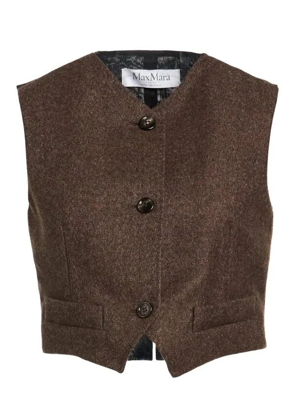 Max Mara Two-tone Wool Waistcoat - Brown