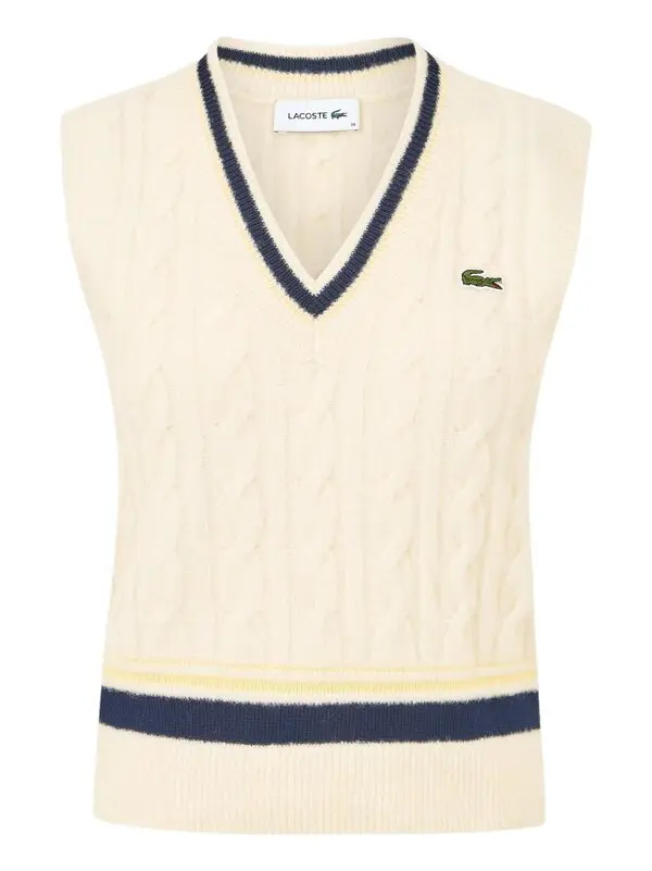 Lacoste V-neck Cableknit Vest - No